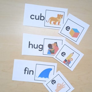 Long and Short Vowel Sounds- Printable Phonics Cards for Kindergarten ...