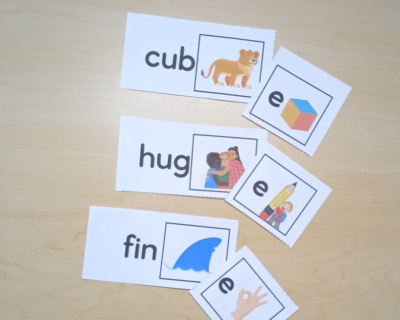 Long and Short Vowel Sounds- Printable Phonics Cards for Kindergarten ...