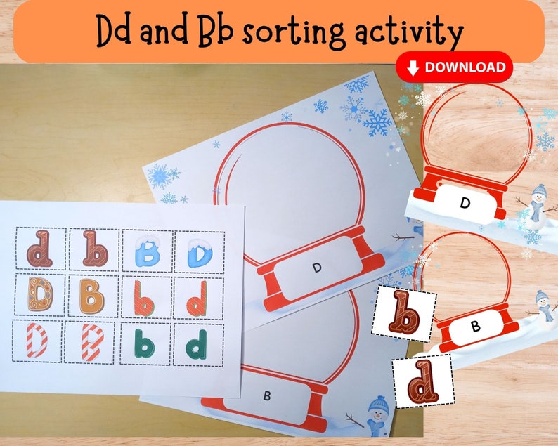 Preschool and Kindergarten Letter D and B Sorting Activity- Dyslexic ...
