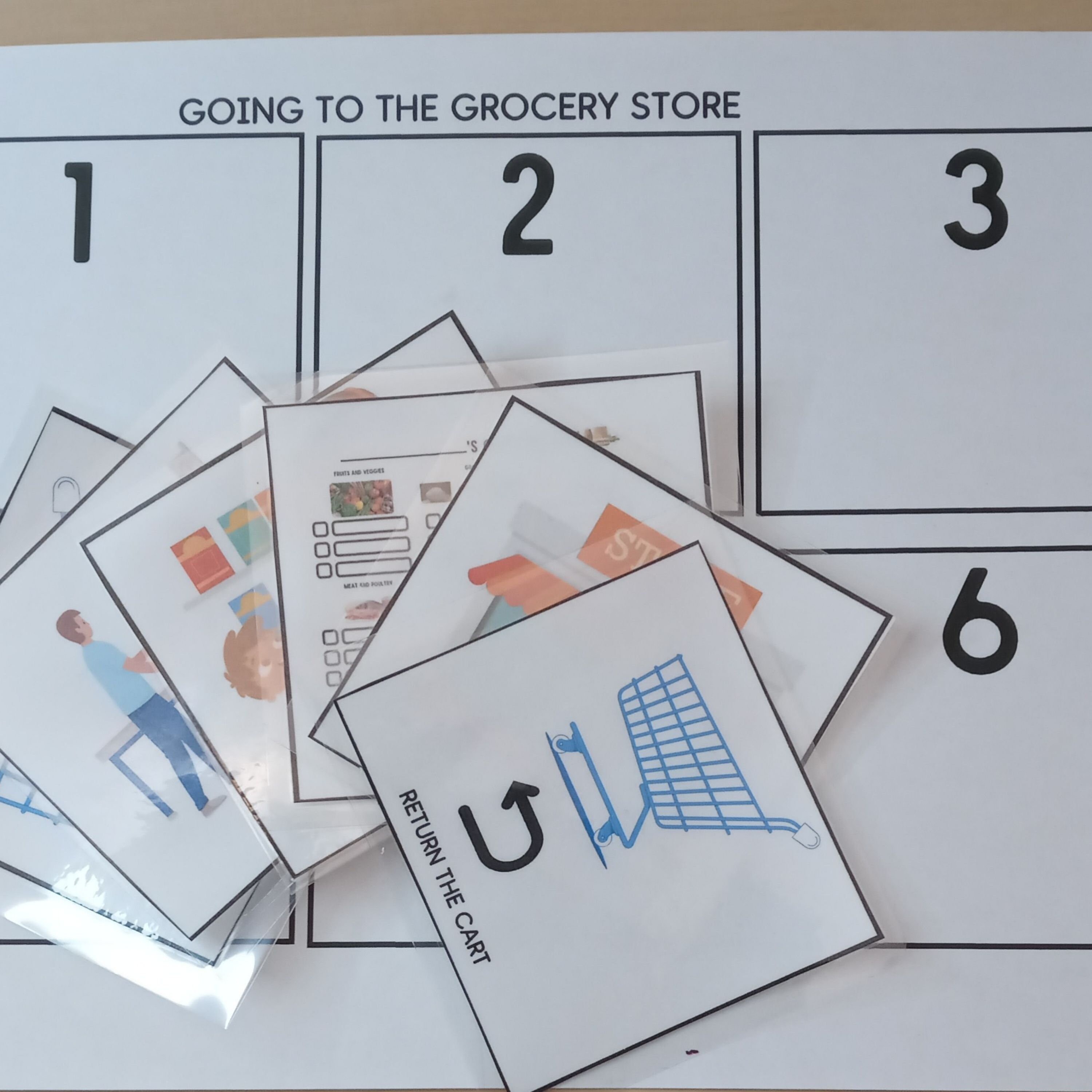 Kids Grocery List and Sequence Activity- Toddler and Preschool, Life ...