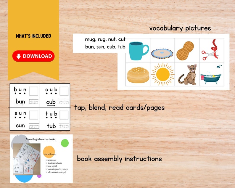 Printable CVC Tap It, Blend It, Read It, Activity for Preschool ...