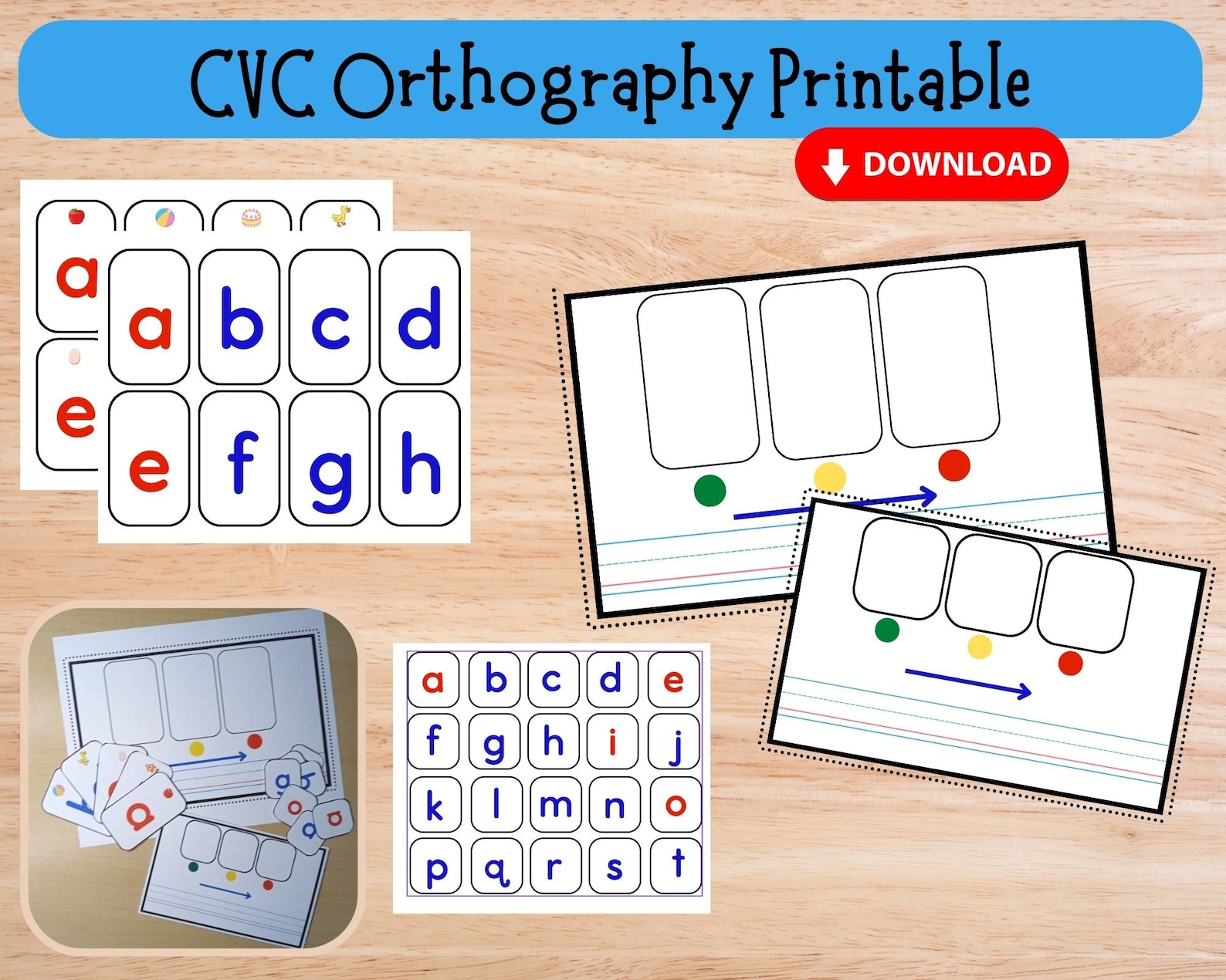 CVC Word Mapping, Alphabet Sound Cards, and Letter Tiles, Orthography ...