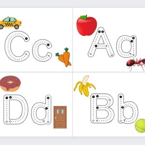 Printable Alphabet Tracing Cards Letter Formation for - Etsy