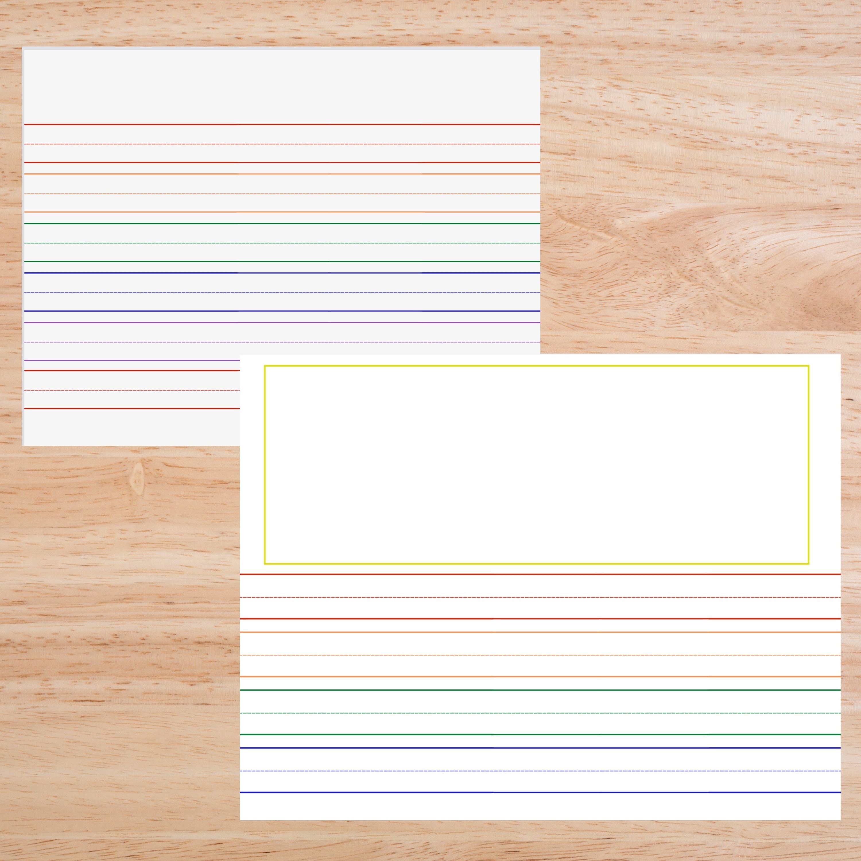 Printable Kid's Handwriting Paper-rainbow Lined Paper for Preschool and ...