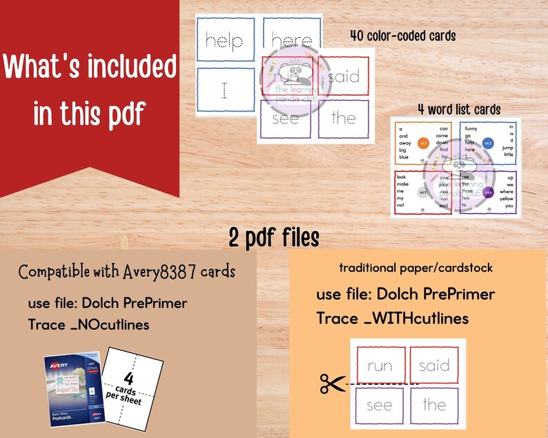 Printable Dolch's Pre-primer Tracing Cards- for Toddler, Preschool, and ...