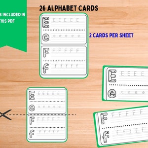 Printable Alphabet Tracing Cards, Uppercase and Lowercase for Toddlers ...