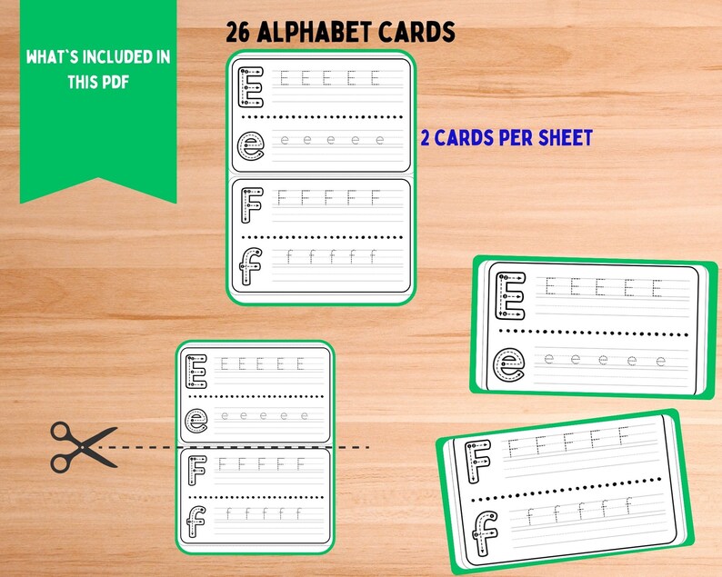 Printable Alphabet Tracing Cards Uppercase and Lowercase for - Etsy