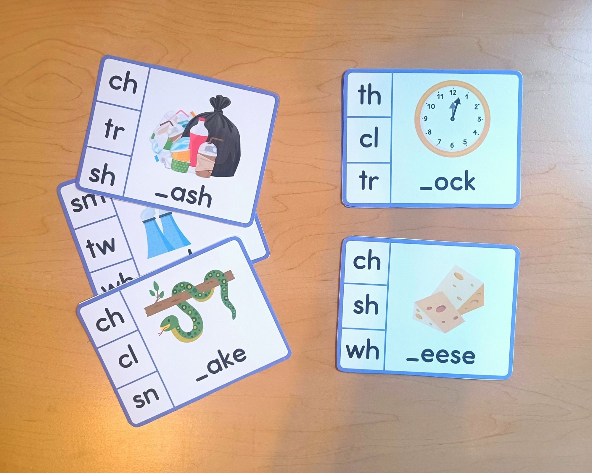 Blends and Digraphs Printable Clip Cards for Kinder, 1st, and 2nd Grade ...
