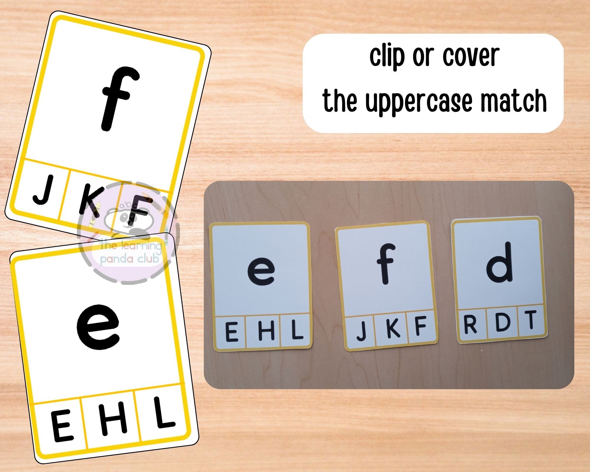 Alphabet Letter Matching and Picture Matching Printable Clip Cards for ...