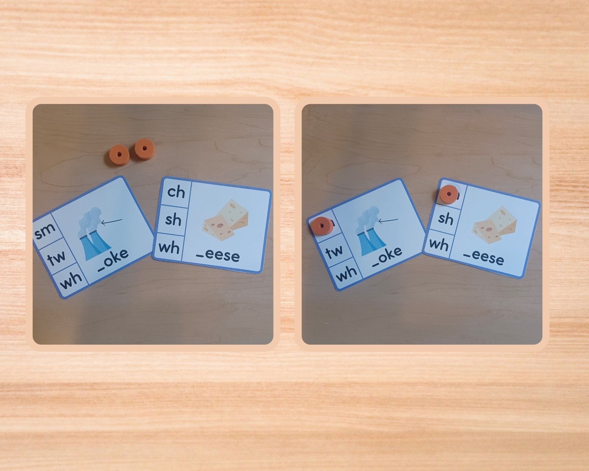 Blends and Digraphs Printable Clip Cards for Kinder, 1st, and 2nd Grade ...