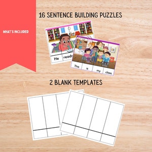 Sentence Building Printable- Sentence Writing Activity and Make a ...