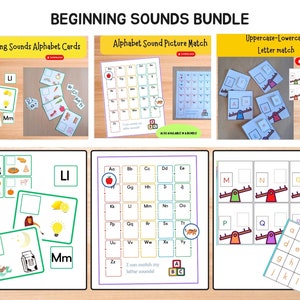 Beginning Letter Sound and Matching Cards Printable- for Preschool and ...
