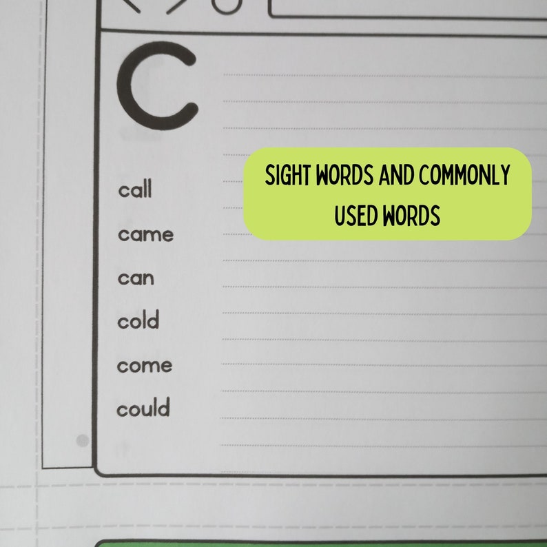 Printable Vocabulary and Word Bank List Writing Journal-word Lists for ...