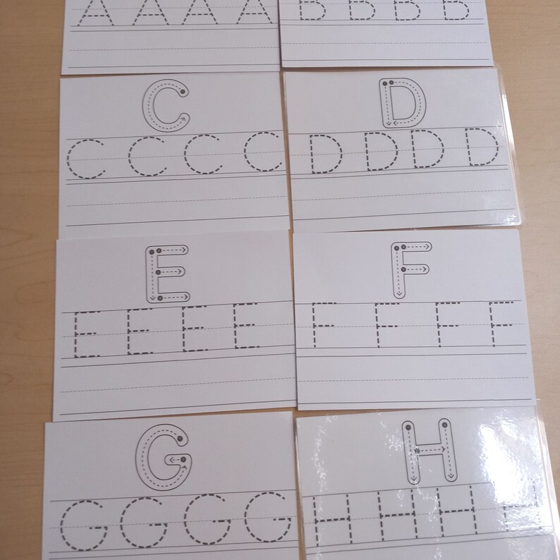 Printable Handwriting Paper and Alphabet Tracing Cards for - Etsy