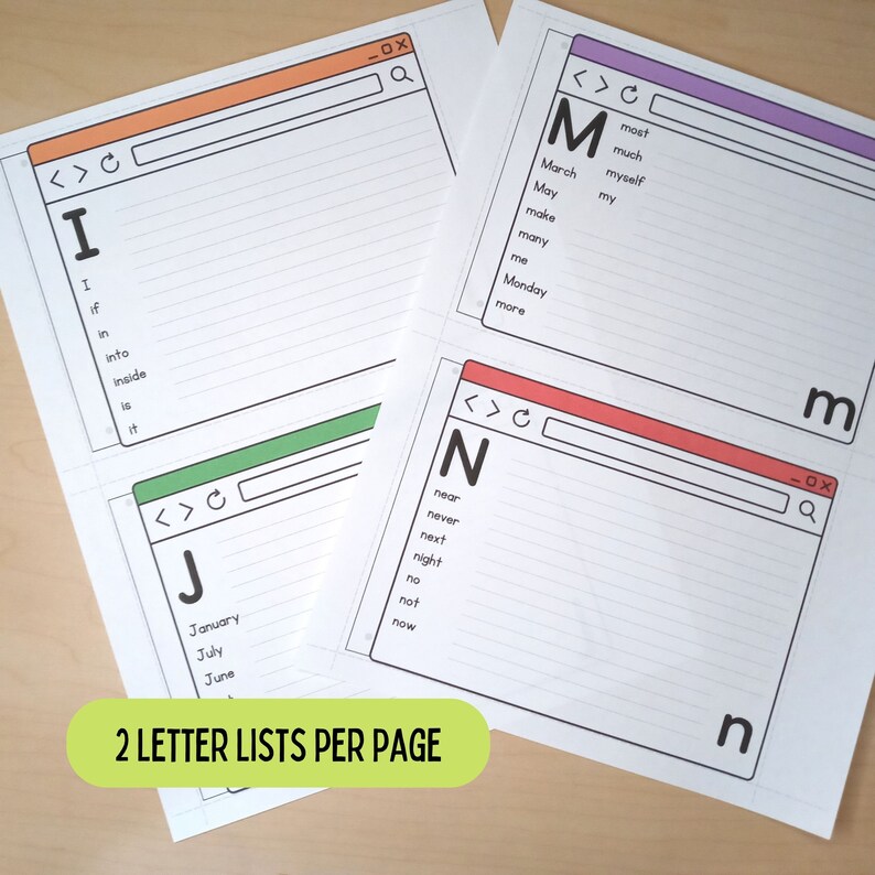 Printable Vocabulary and Word Bank List Writing Journal-word Lists for ...