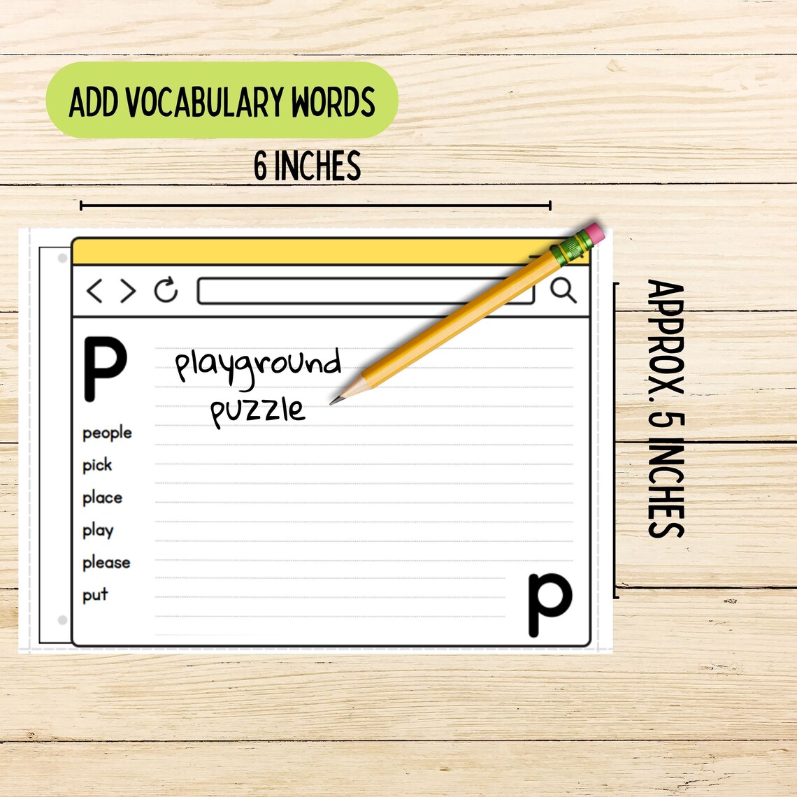 Printable Vocabulary and Word Bank List Writing Journal-word Lists for ...