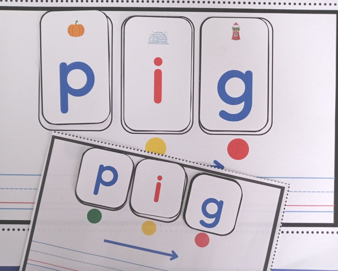 CVC Word Mapping, Alphabet Sound Cards, and Letter Tiles, Orthography ...