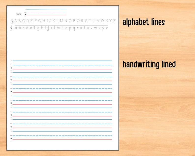 Guided Writing Paper Printable With Alphabet Line- for Preschool ...