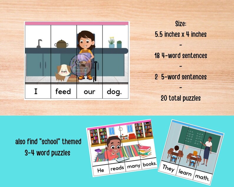 Sentence Building Printable- Sentence Writing Activity Puzzle for ...