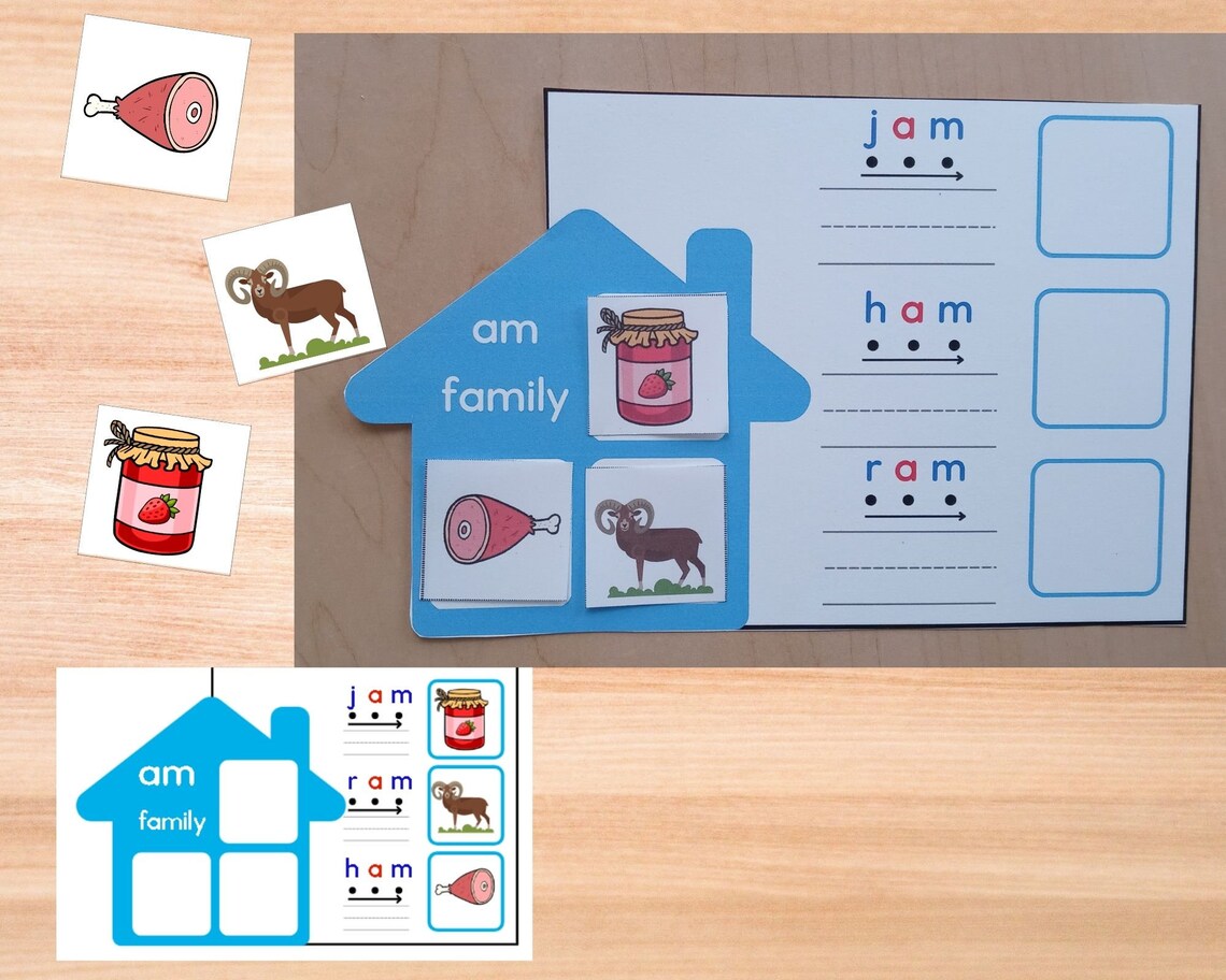 CVC Word Mats Printable Tap, Blend, Read, Write and Match Activity ...