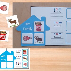 CVC Word Mats Printable- Tap, Blend, Read, Write and Match Activity ...
