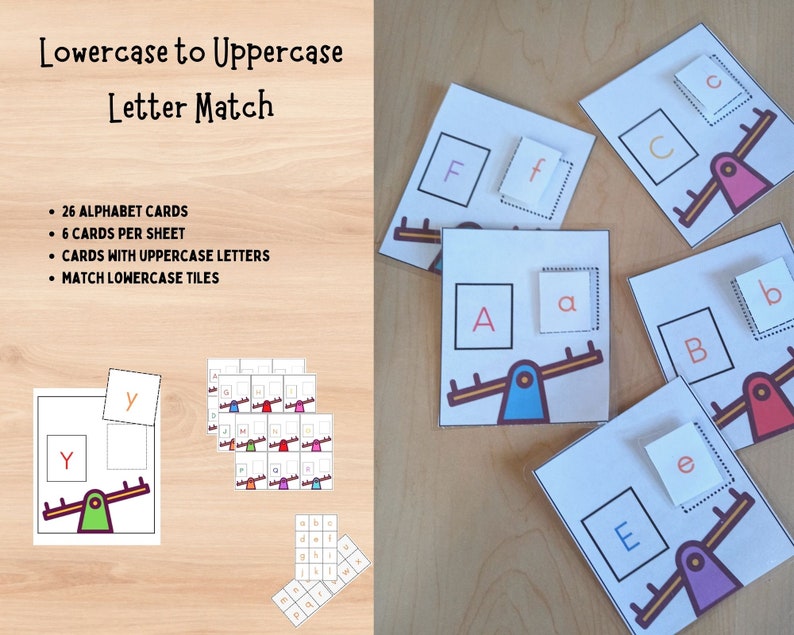 Beginning Letter Sound Game, Cards, and Uppercase to Lowercase Matching ...