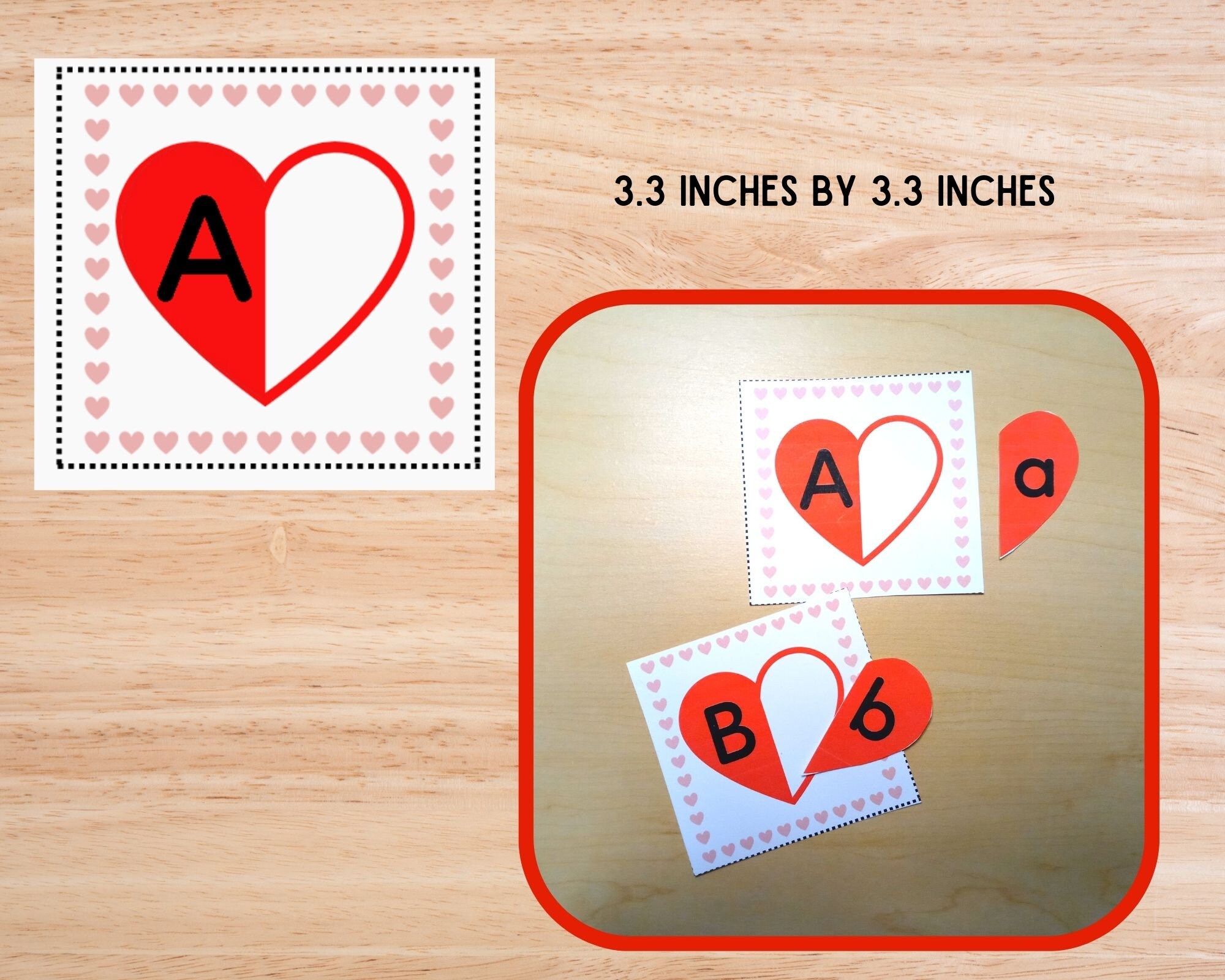 Alphabet Matching Printable, Upper Lowercase Matching, Valentine's Day ...