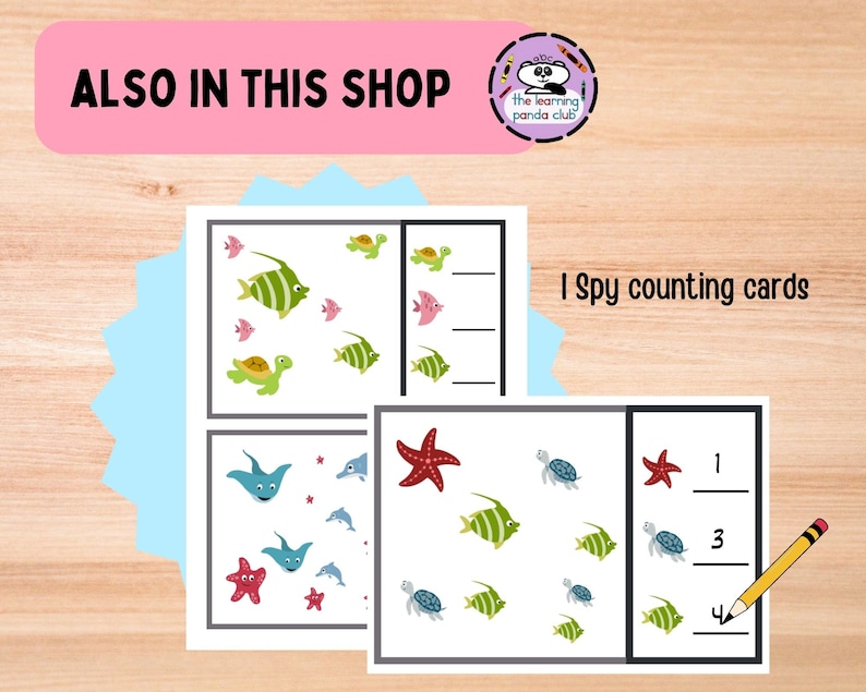 I Spy Counting Cards Printable Toddler Preschool and - Etsy