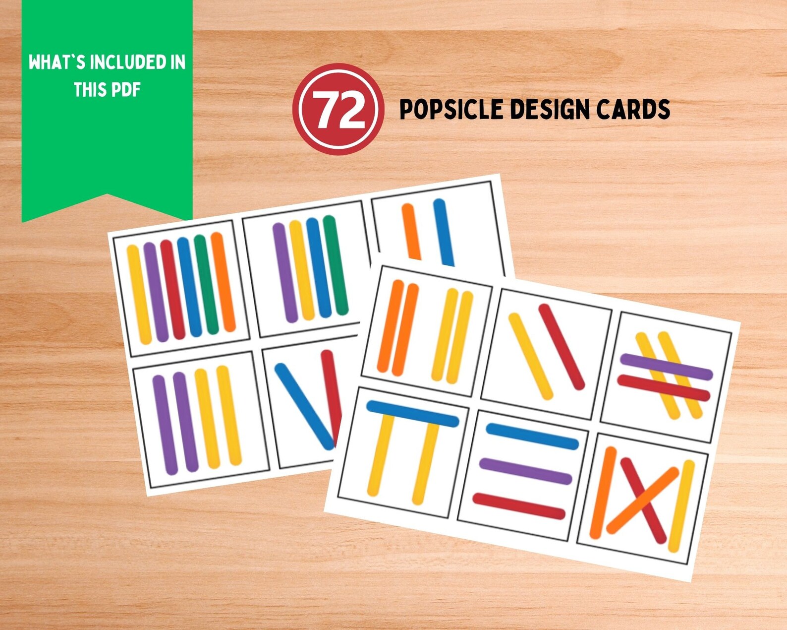 Printable Popsicle Stick Pattern Cards for Toddler, Preschool ...