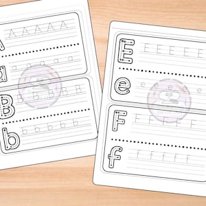 Printable Alphabet Tracing Cards, Uppercase and Lowercase for Toddlers ...