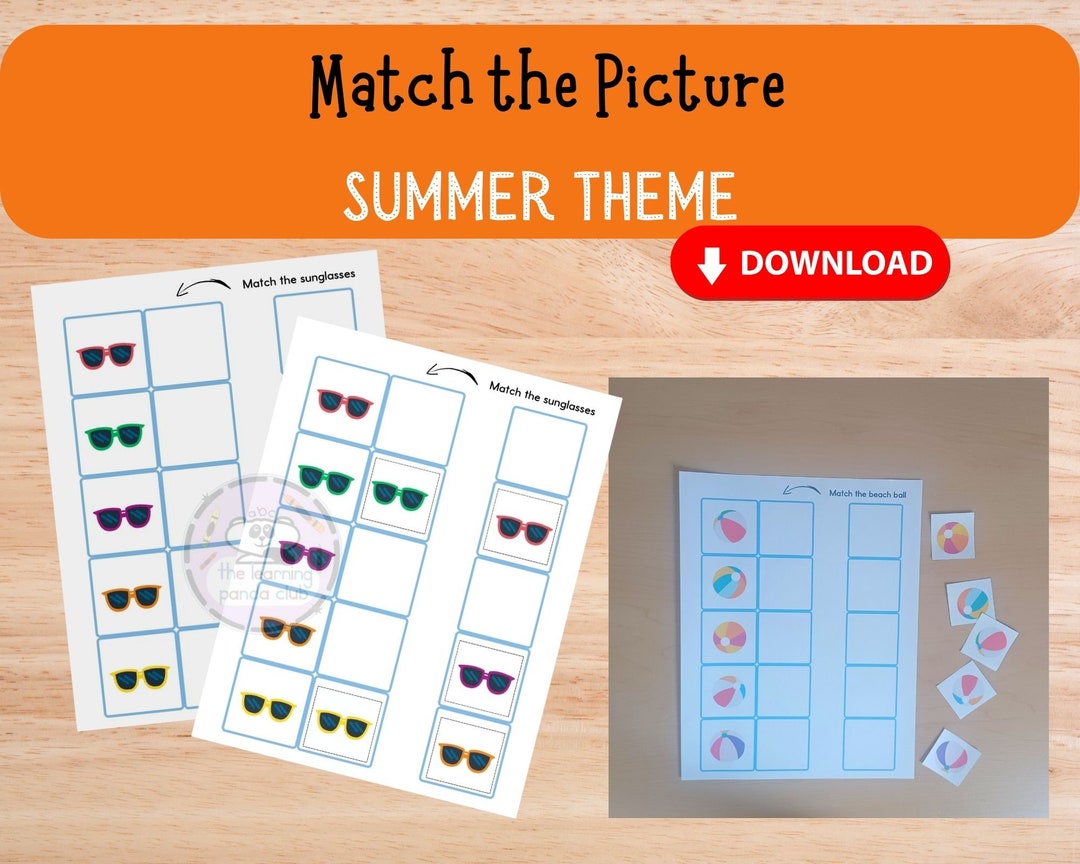 Object Matching Printable-summer Theme for Toddler, Preschool, and ...