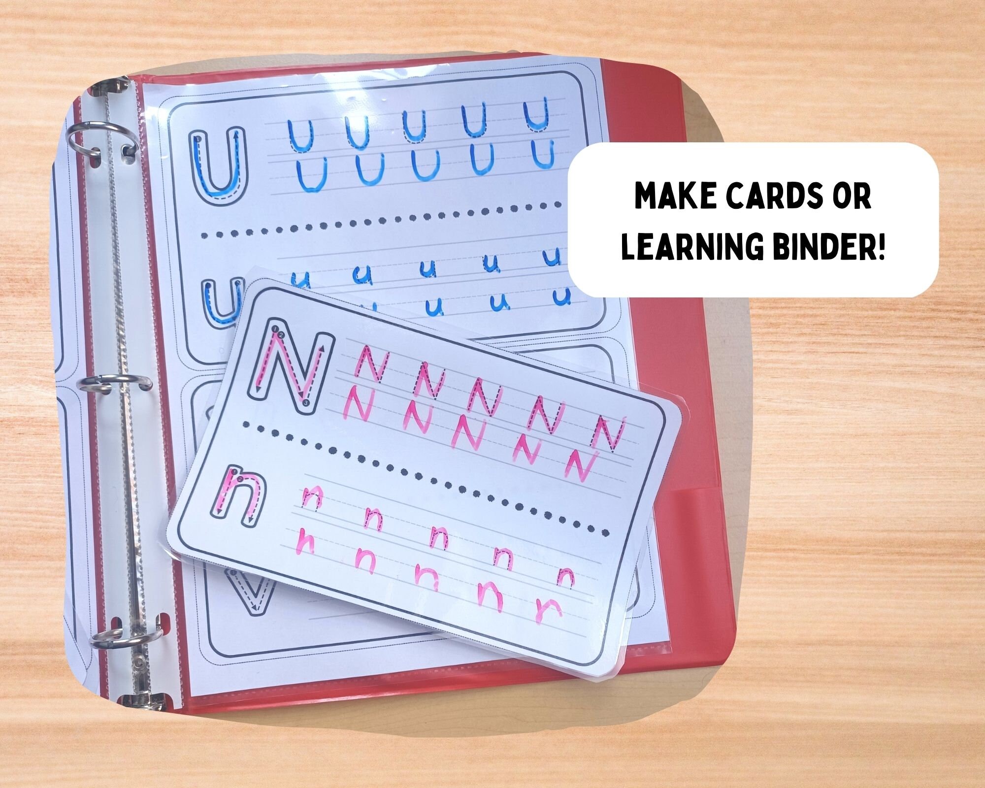 Printable Alphabet Tracing Cards, Uppercase and Lowercase for Toddlers ...