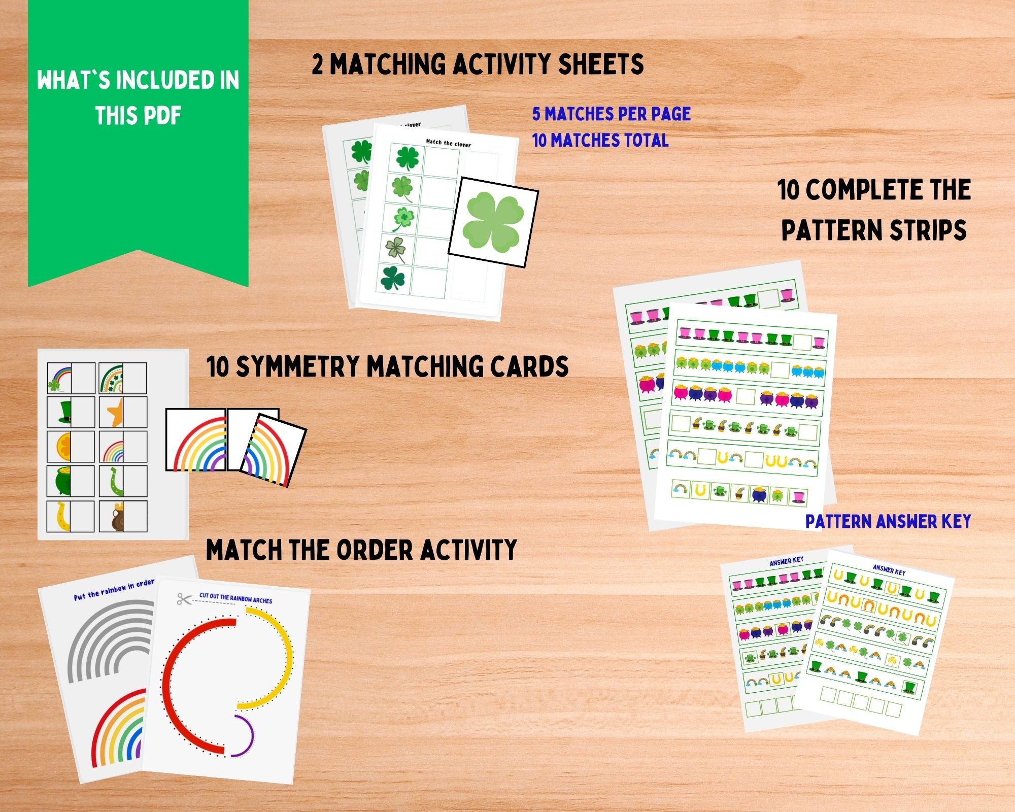 Printable Symmetry, Card Matching, Color Match and Pattern Activity ...