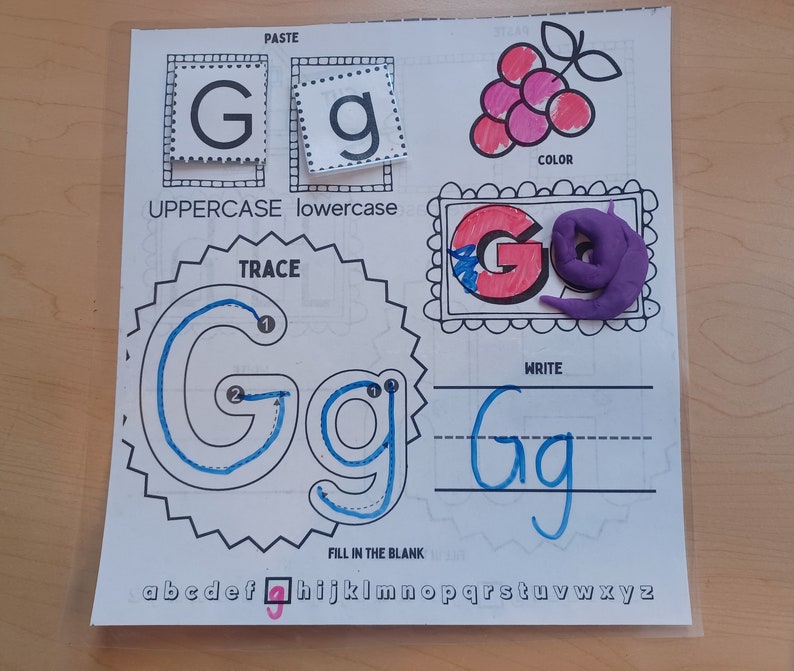 Alphabet Worksheets- Cut, Paste, Match, and Playdough Mat. for ...