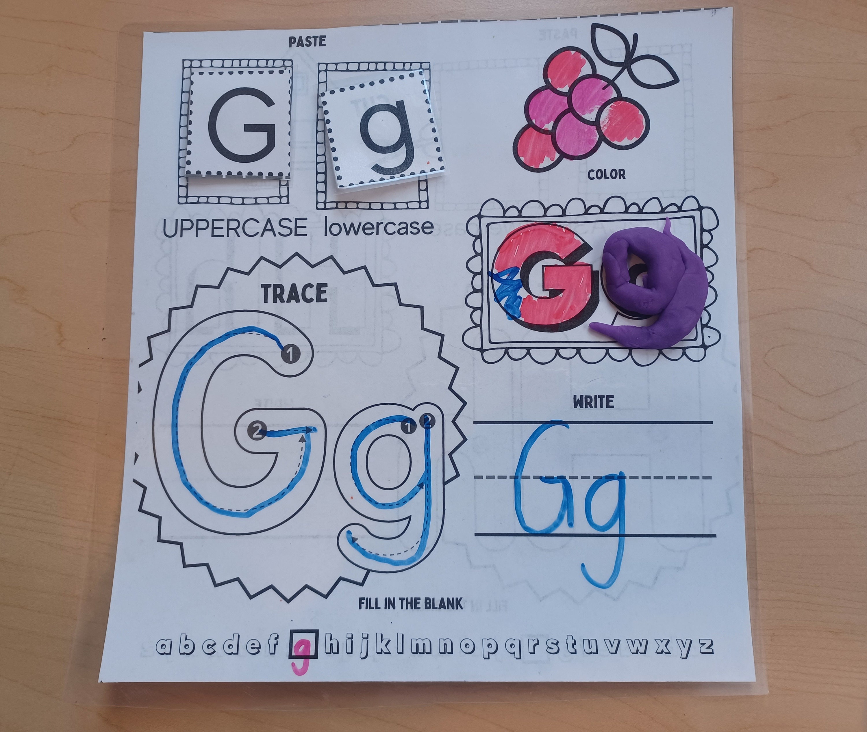 Alphabet Worksheets Cut, Paste, Match, and Playdough Mat. for Preschool ...