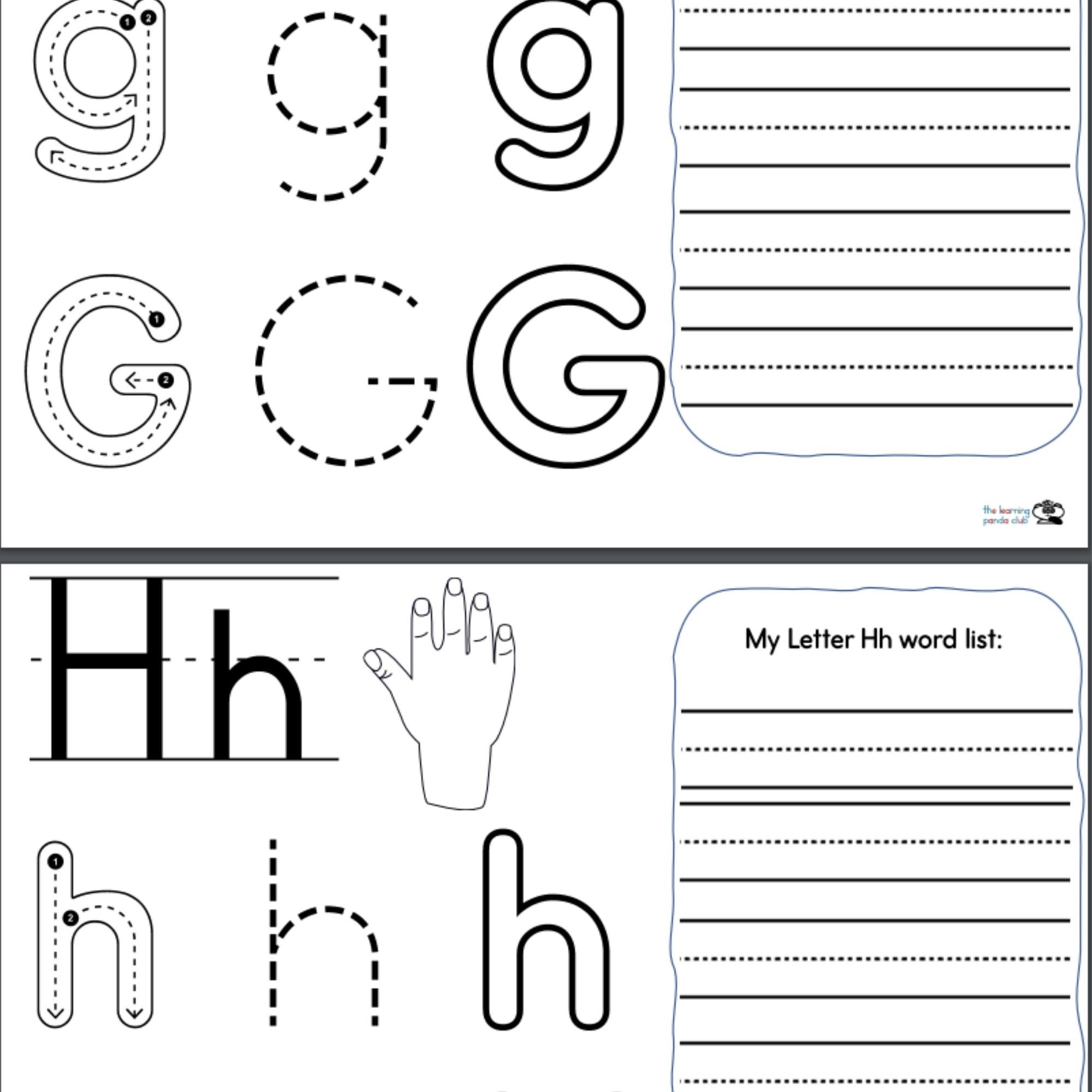 26 Alphabet Worksheet Letter Tracing, Playdoh Mat, Uppercase Lowercase ...