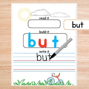 Printable Sight Word and CVC Builder- Read It, Build It, Write It, Fry ...