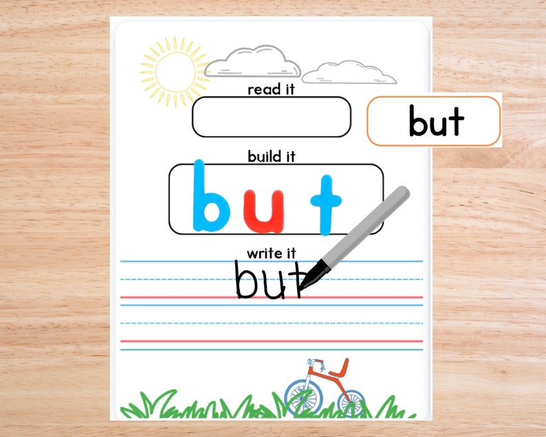 Printable Sight Word and CVC Builder- Read It, Build It, Write It, Fry ...
