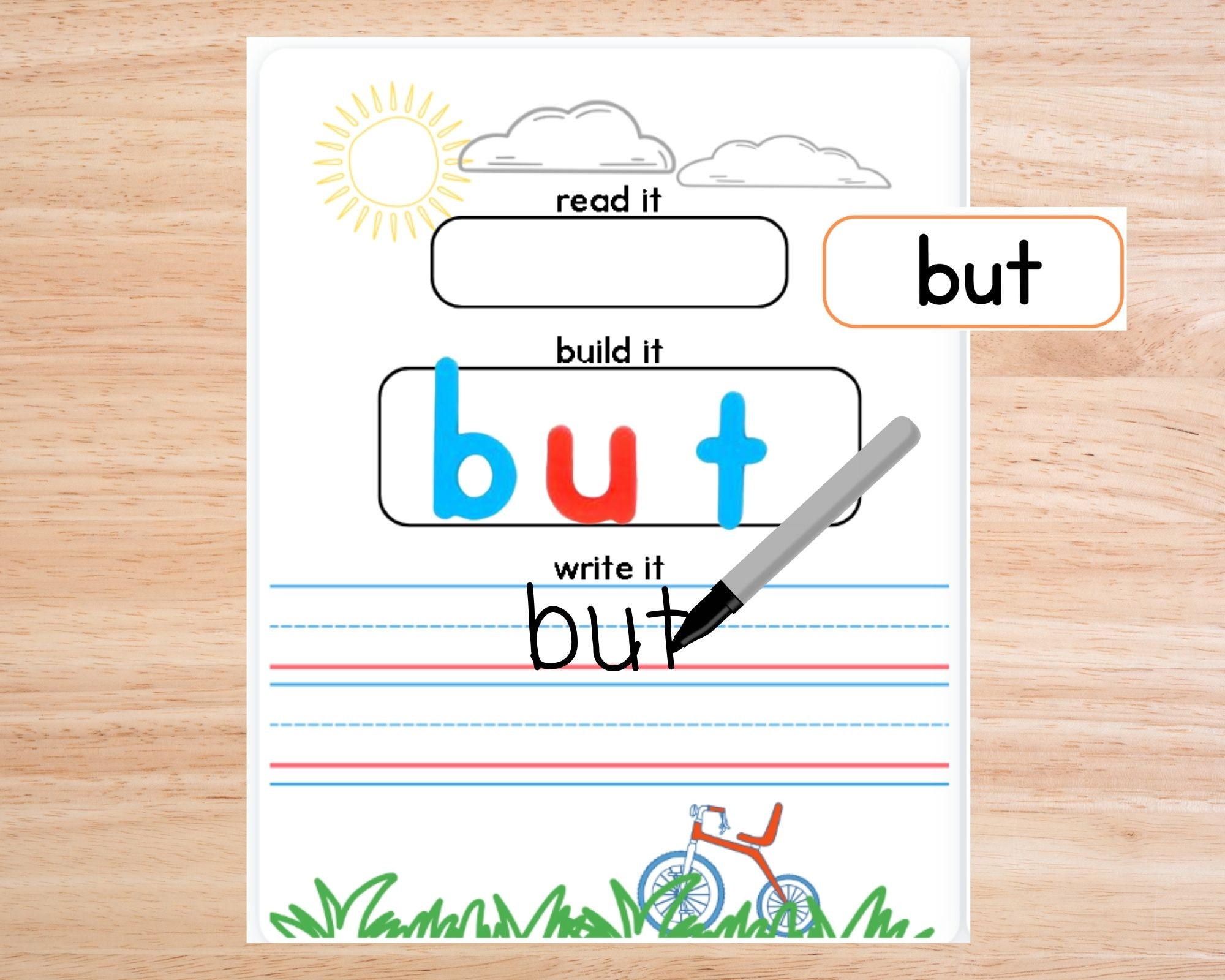 Printable Sight Word and CVC Builder- Read It, Build It, Write It, Fry ...