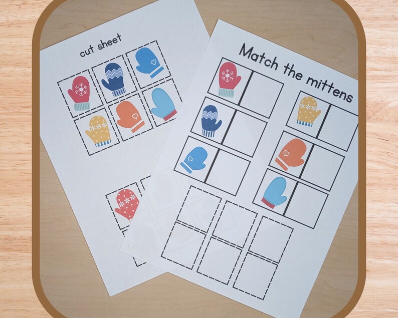 Matching Activity for Preschool and Kindergarten- Mitten Theme ...