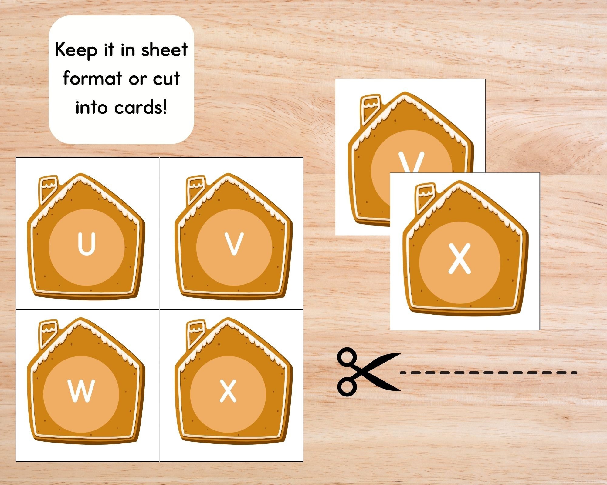 Printable Uppercase-lowercase Gingerbread Match- for Preschool and ...