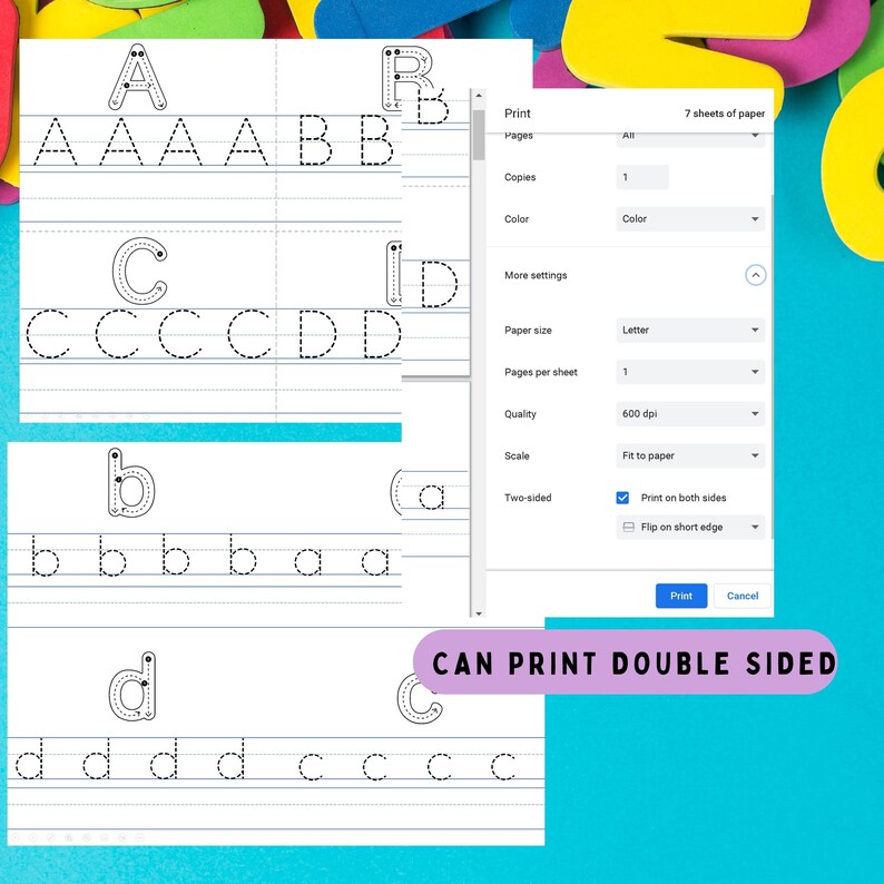 Printable Handwriting Paper and Alphabet Tracing Cards for - Etsy