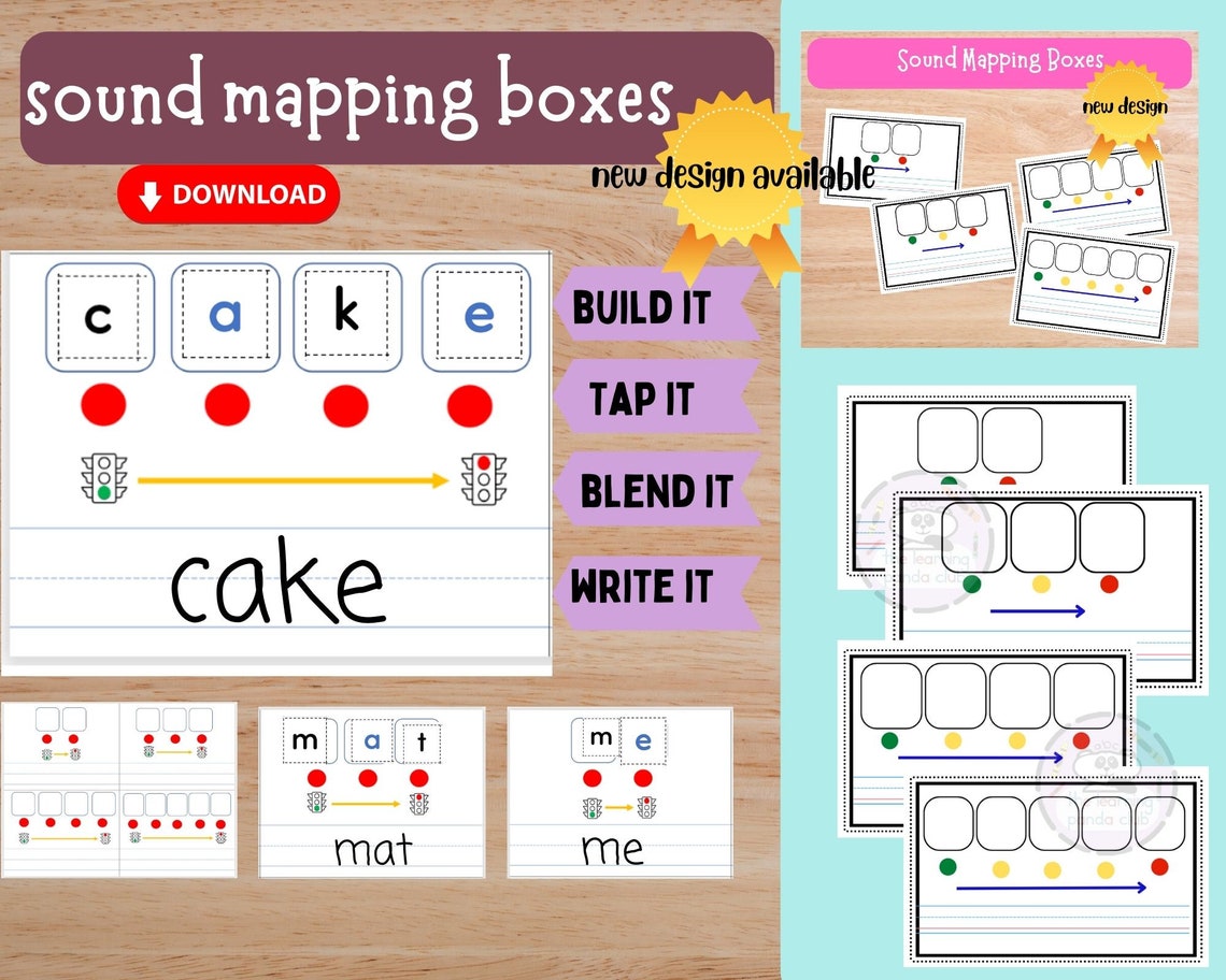 Sound Boxes/word Mapping Cards: Phonics Kindergarten 1st - Etsy