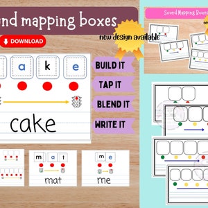 Sound Boxes/word Mapping Cards: Phonics Kindergarten 1st - Etsy