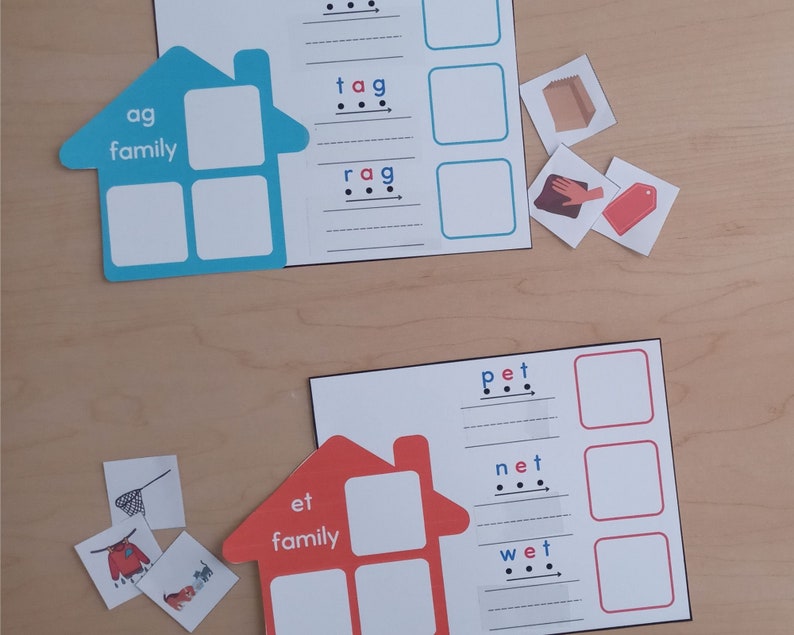 CVC Word Mats Printable Tap, Blend, Read, Write and Match Activity ...