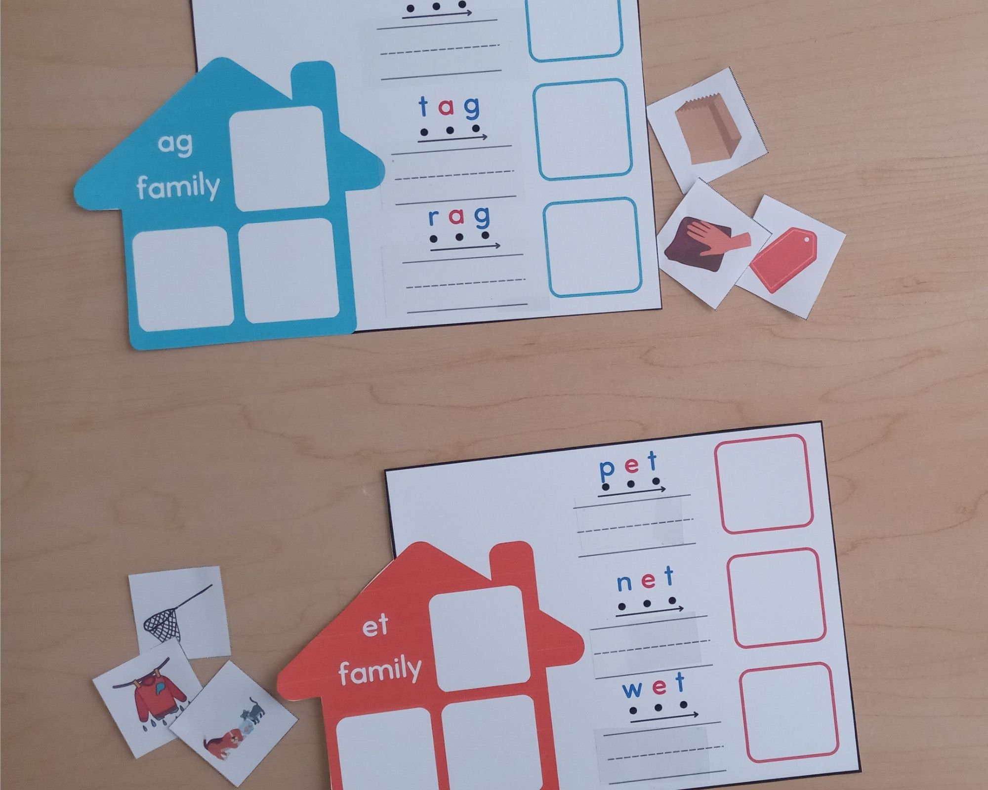 CVC Word Mats Printable Tap, Blend, Read, Write and Match Activity ...