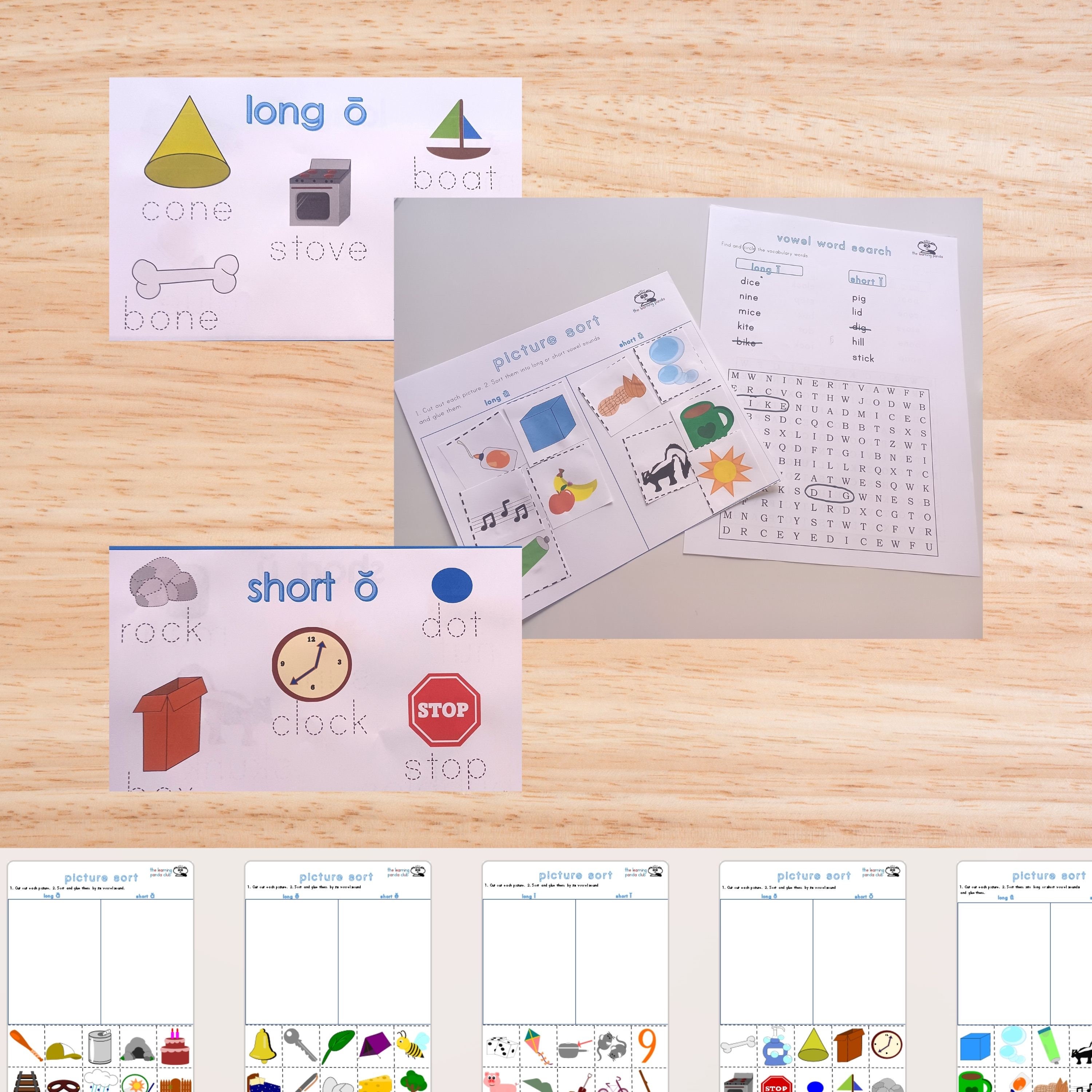 Long and Short Vowel Printable Phonics Activities- for Kindergarten and ...