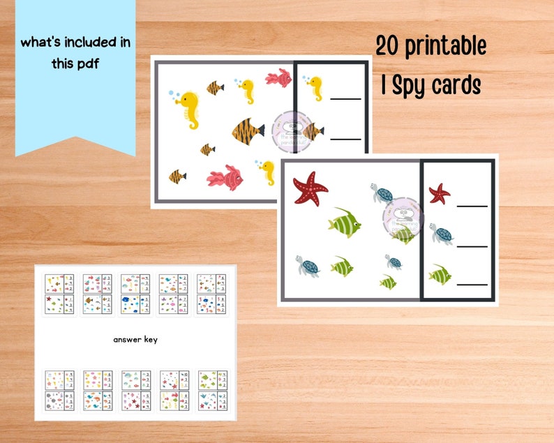 I Spy Counting Cards Printable- for Toddlers, Preschool, and ...