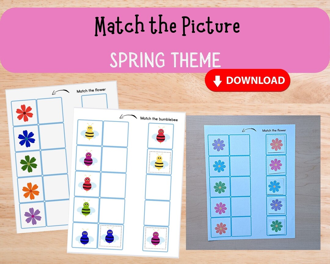 Object Match Activity -spring Theme Printable for Toddler, Preschool ...