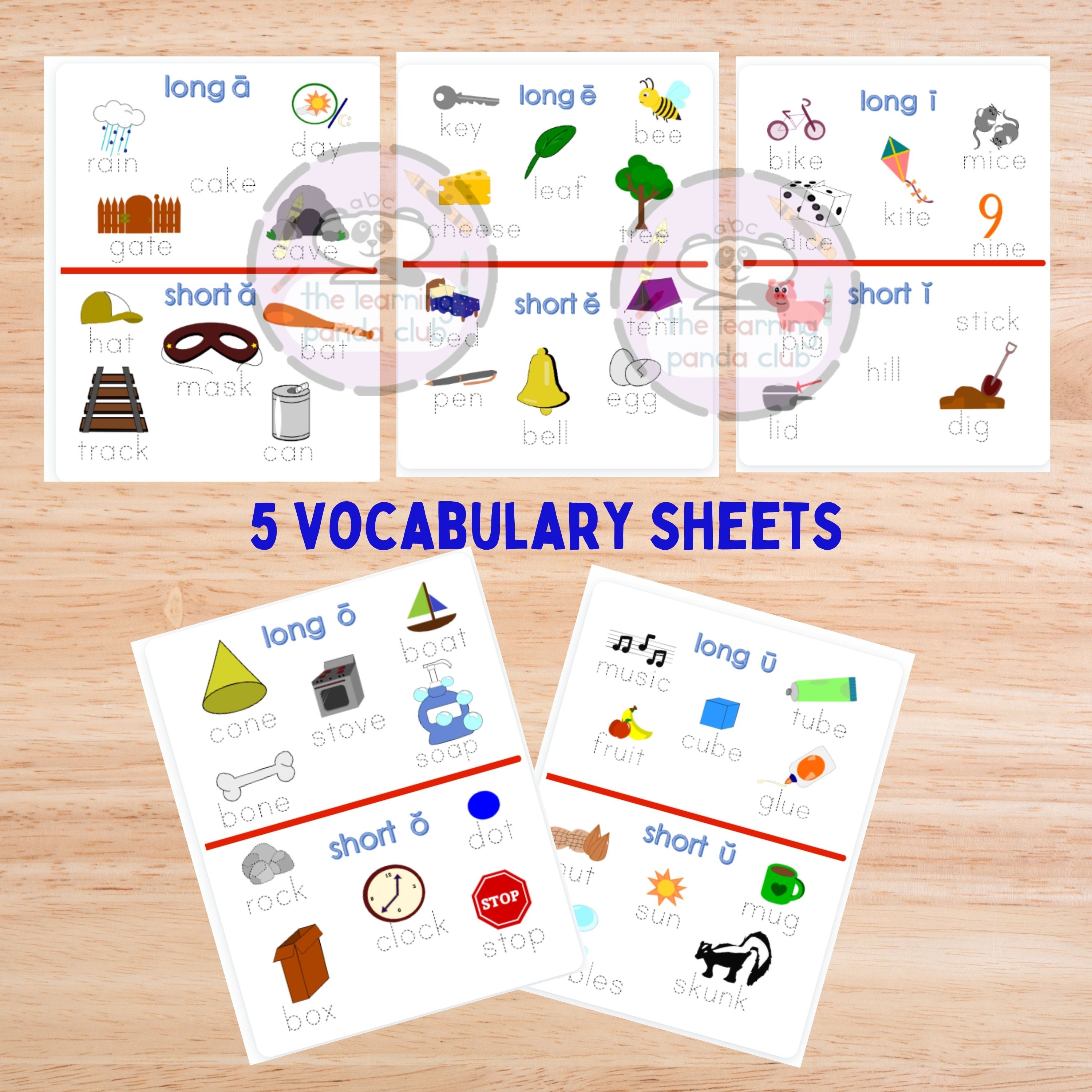 Long and Short Vowel Printable Phonics Activities- for Kindergarten and ...